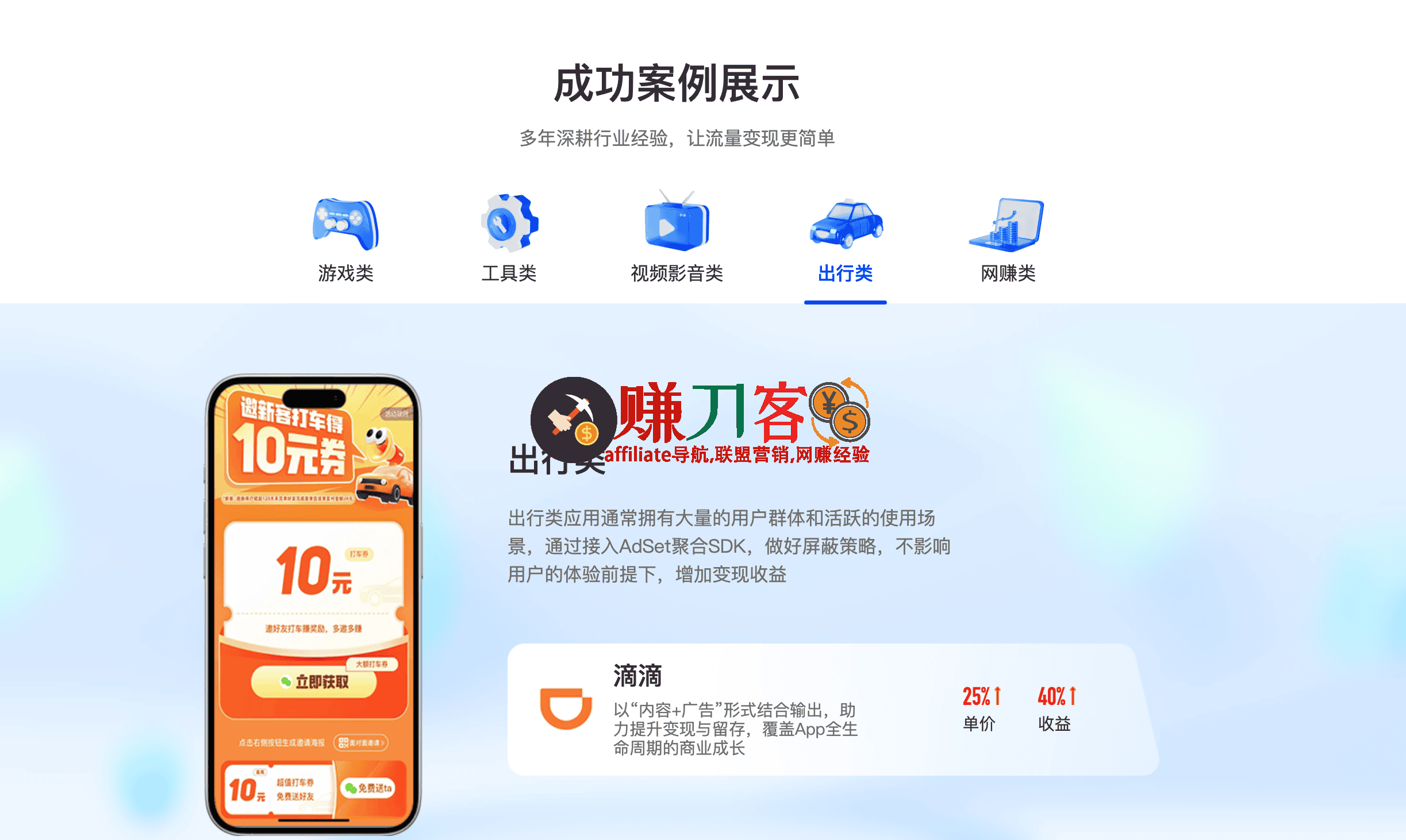 AdSet官网,一站式广告聚合与变现平台,集合国内外主流广告平台 | 赚刀客